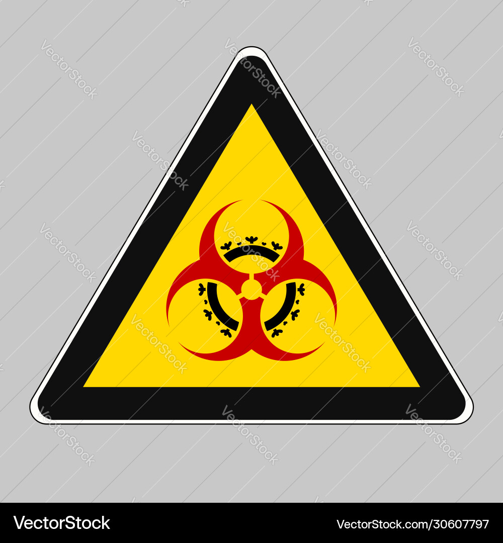 Biohazard sign with a corona virus Royalty Free Vector Image