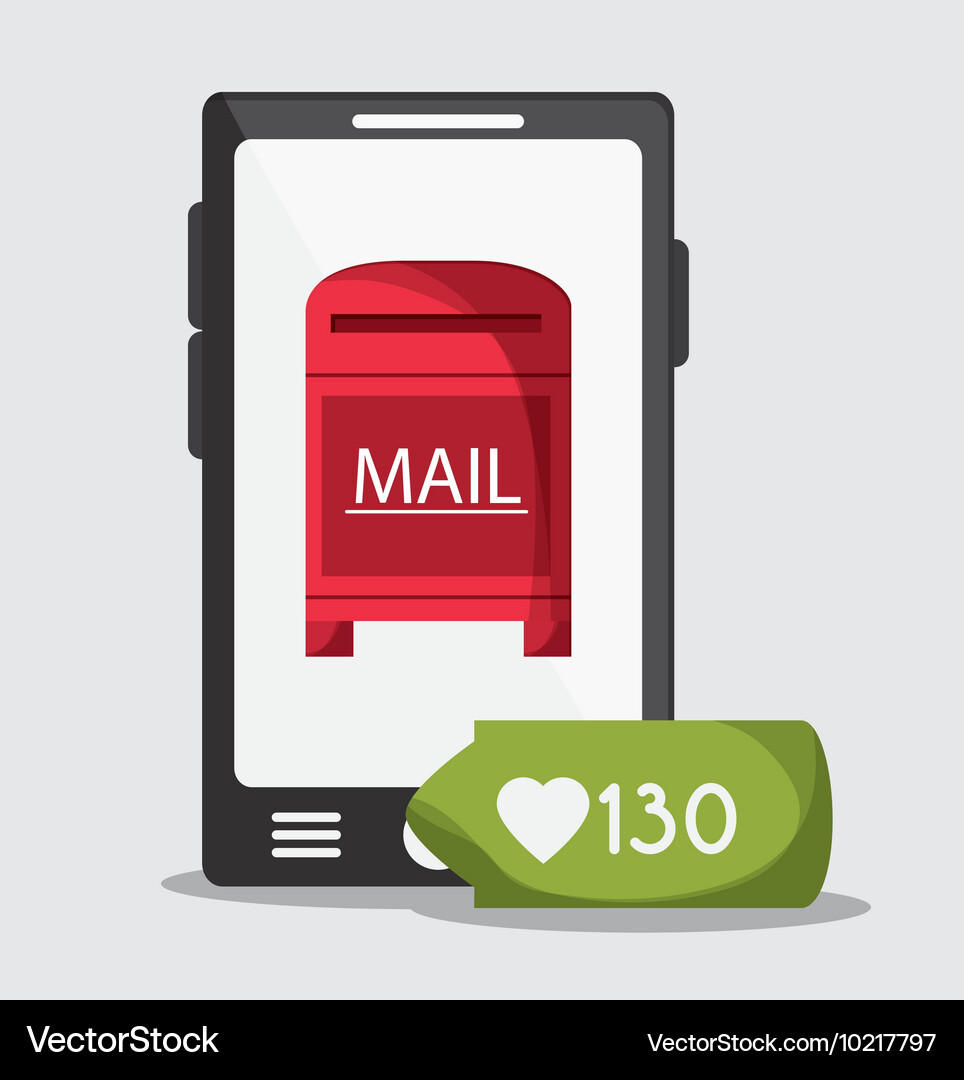 Box smartphone social media icon Royalty Free Vector Image