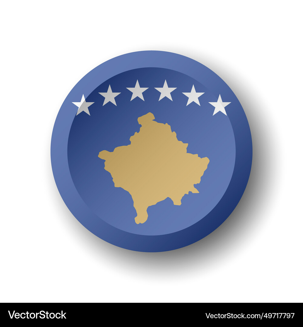 Circle Button Flag Of Kosovo Royalty Free Vector Image