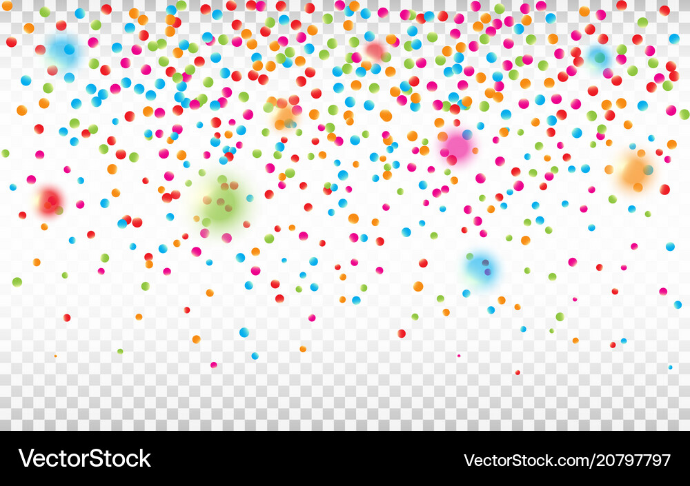 Colorful confetti isolated on transparent Vector Image