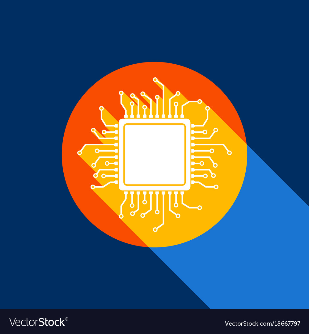 Cpu microprocessor white Royalty Free Vector Image