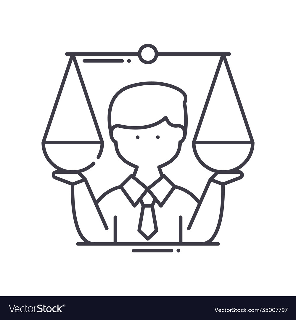 Ethics icon linear isolated thin Royalty Free Vector Image