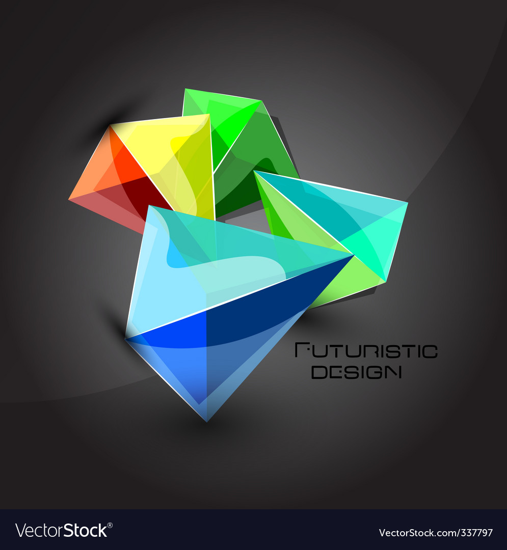 Futuristic dimensional boxes Royalty Free Vector Image