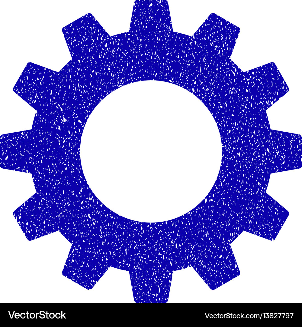 Gear icon grunge watermark Royalty Free Vector Image