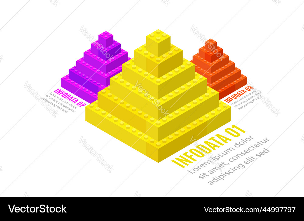 Infographic template of pyramids assembled from Vector Image