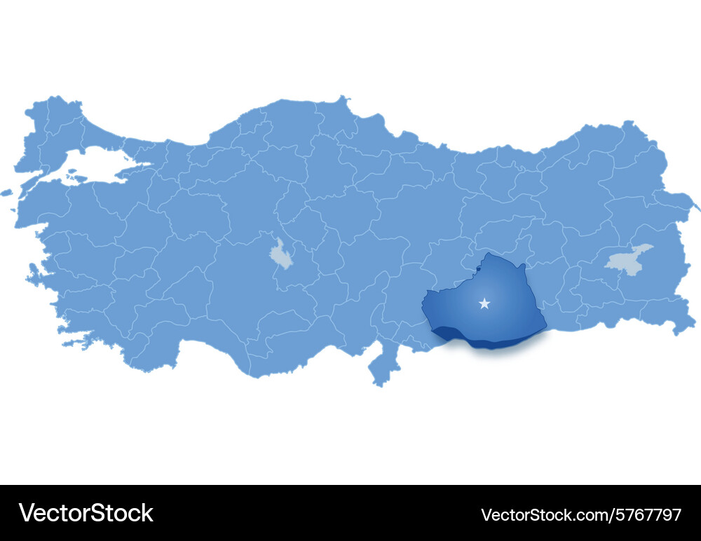 Map of turkey sanliurfa Royalty Free Vector Image
