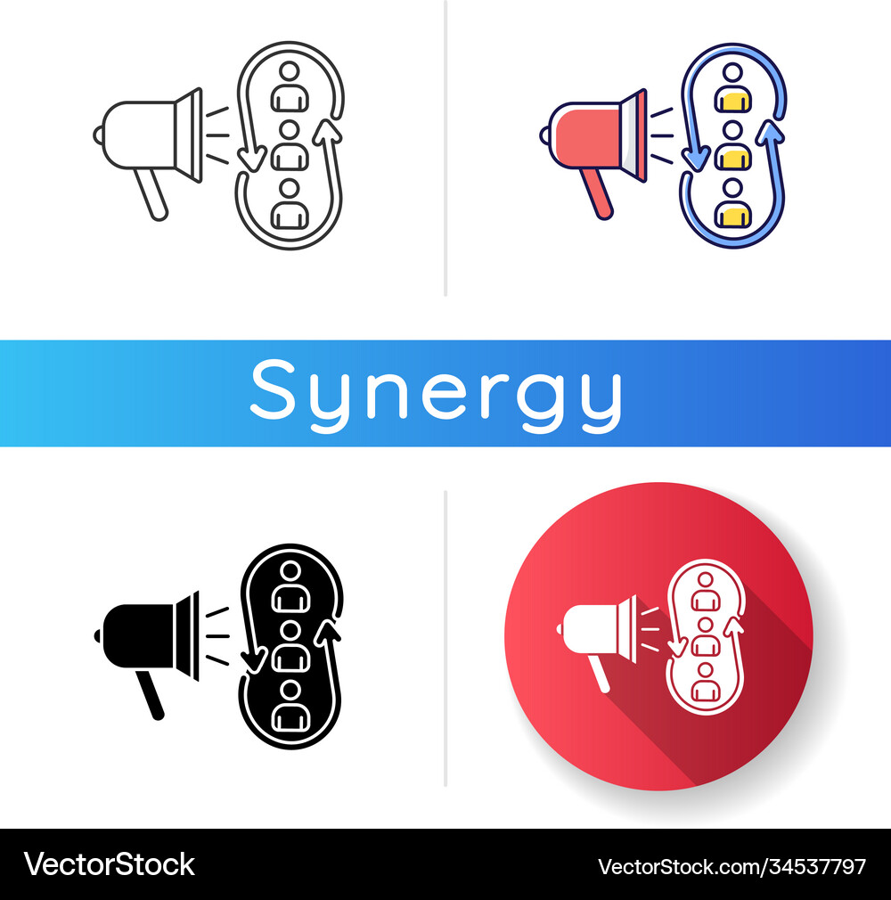 Marketing synergy icon Royalty Free Vector Image