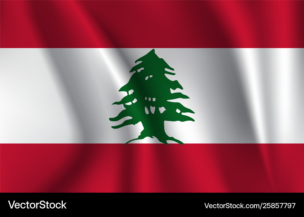 Realistic waving flag lebanon Royalty Free Vector Image