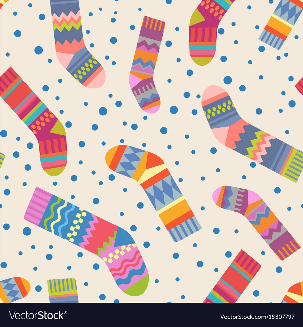 Seamless christmas stocking pattern Royalty Free Vector