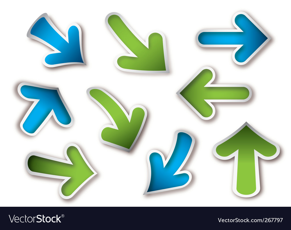 Shadow arrow collection Royalty Free Vector Image