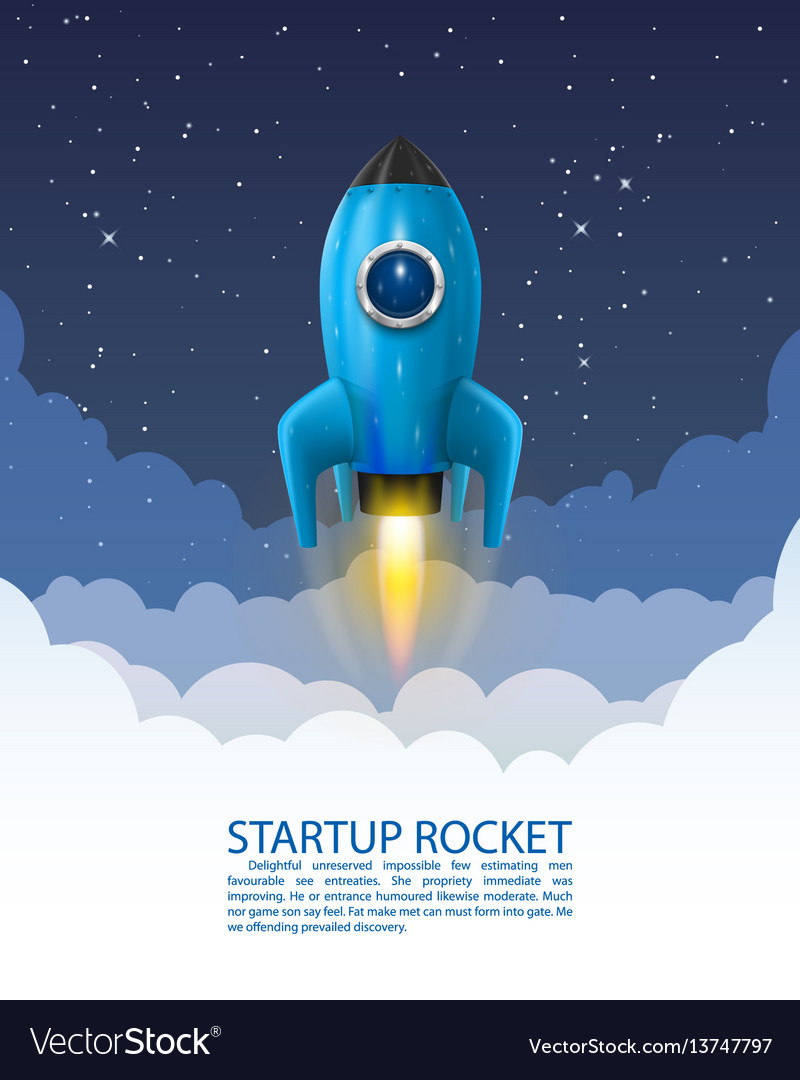Space rocket launch startup creative idea Vector Image