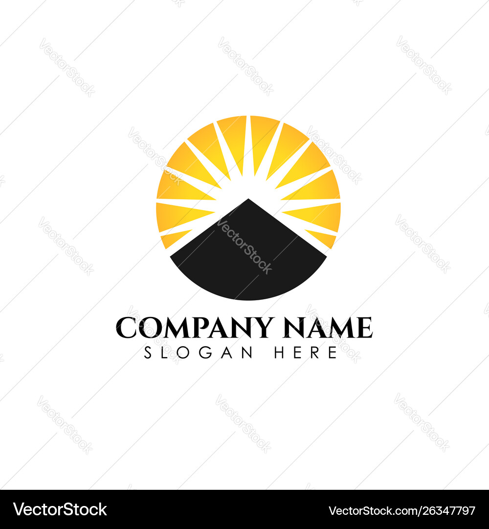 Sunrise logo designs template sun over horizon Vector Image