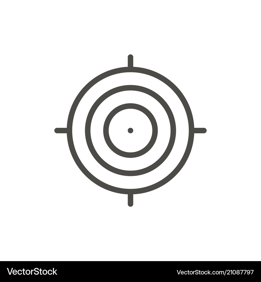 Target icon outline focus line shot symbol Vector Image