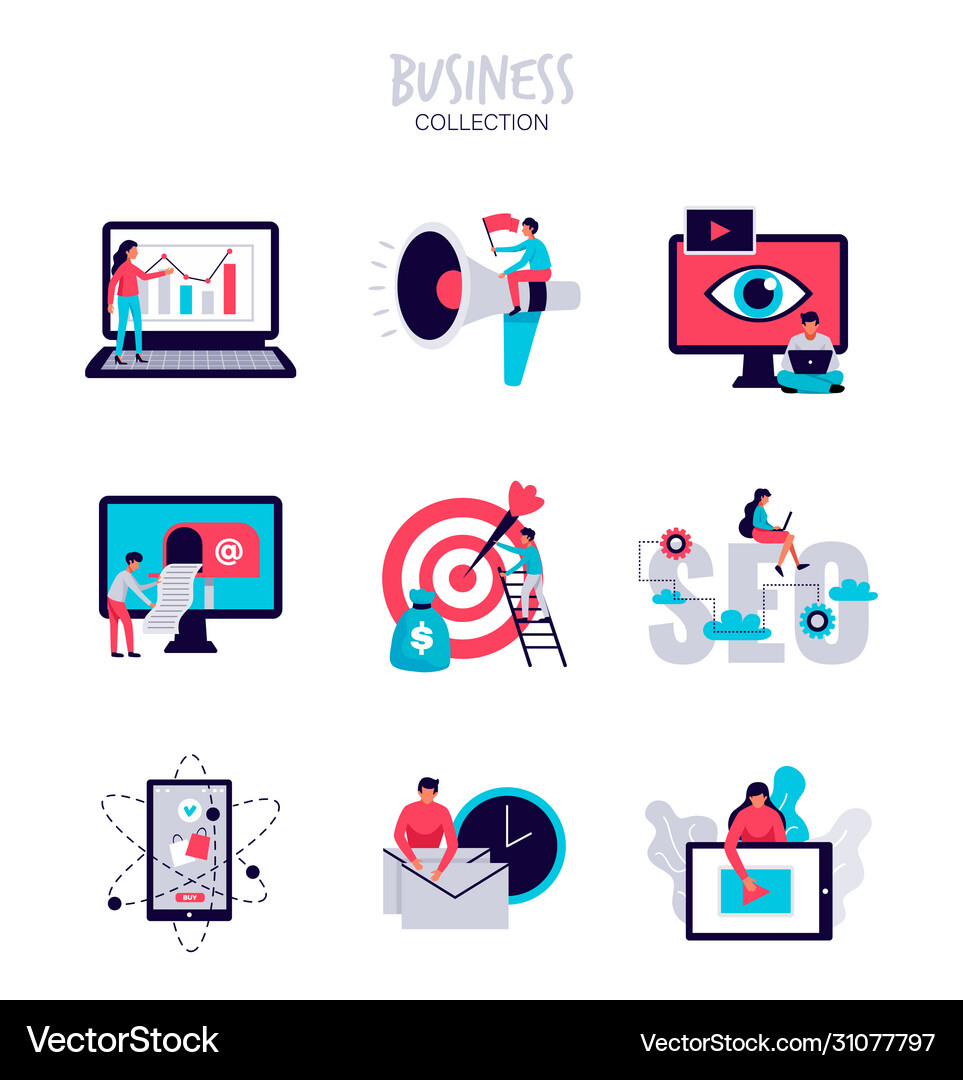 Variety digital media icons Royalty Free Vector Image