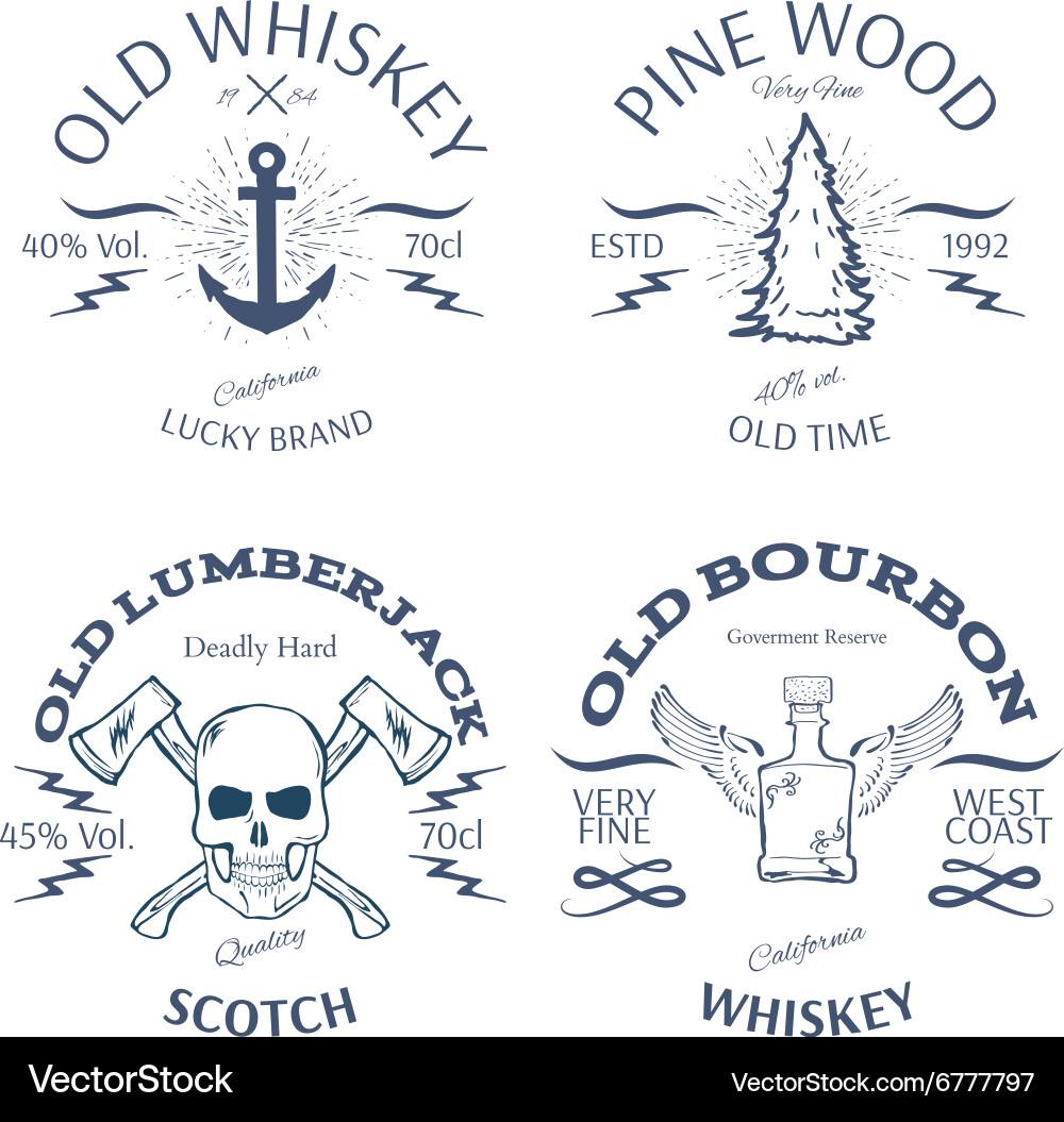 Vintage style whisky label design Royalty Free Vector Image