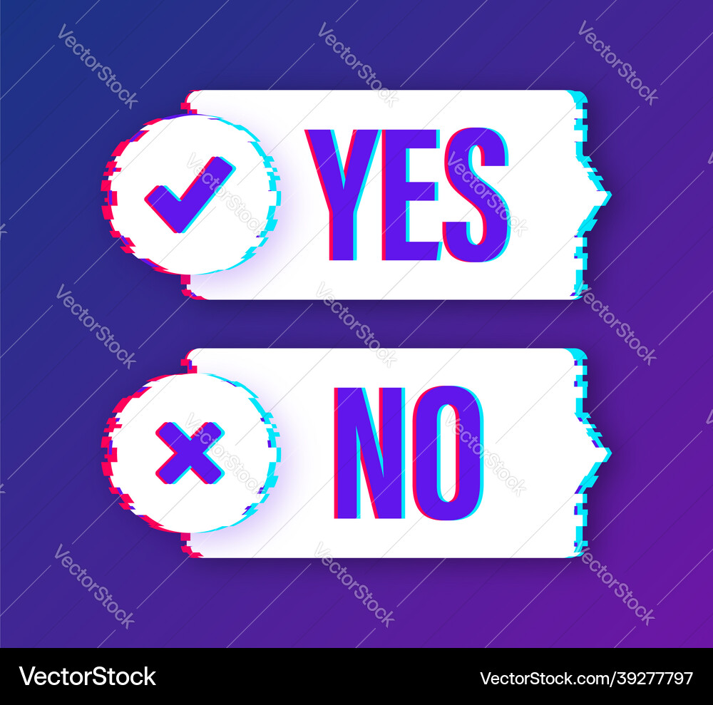 Yes no word text on talk shape stock Royalty Free Vector