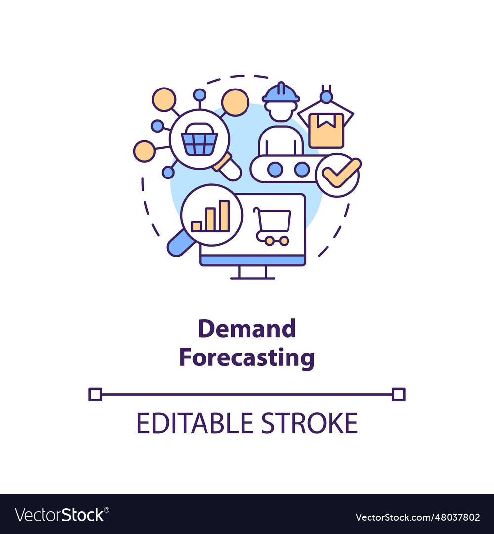 2d customizable demand forecasting line icon Vector Image