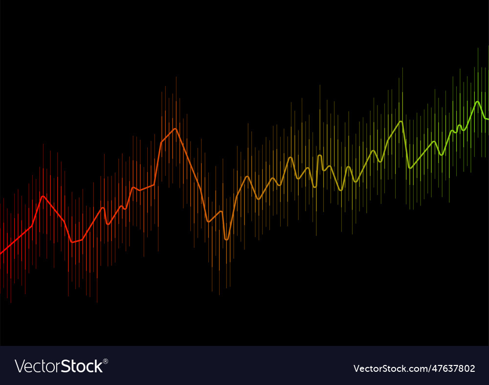 Abstract growing financial graph chart background Vector Image