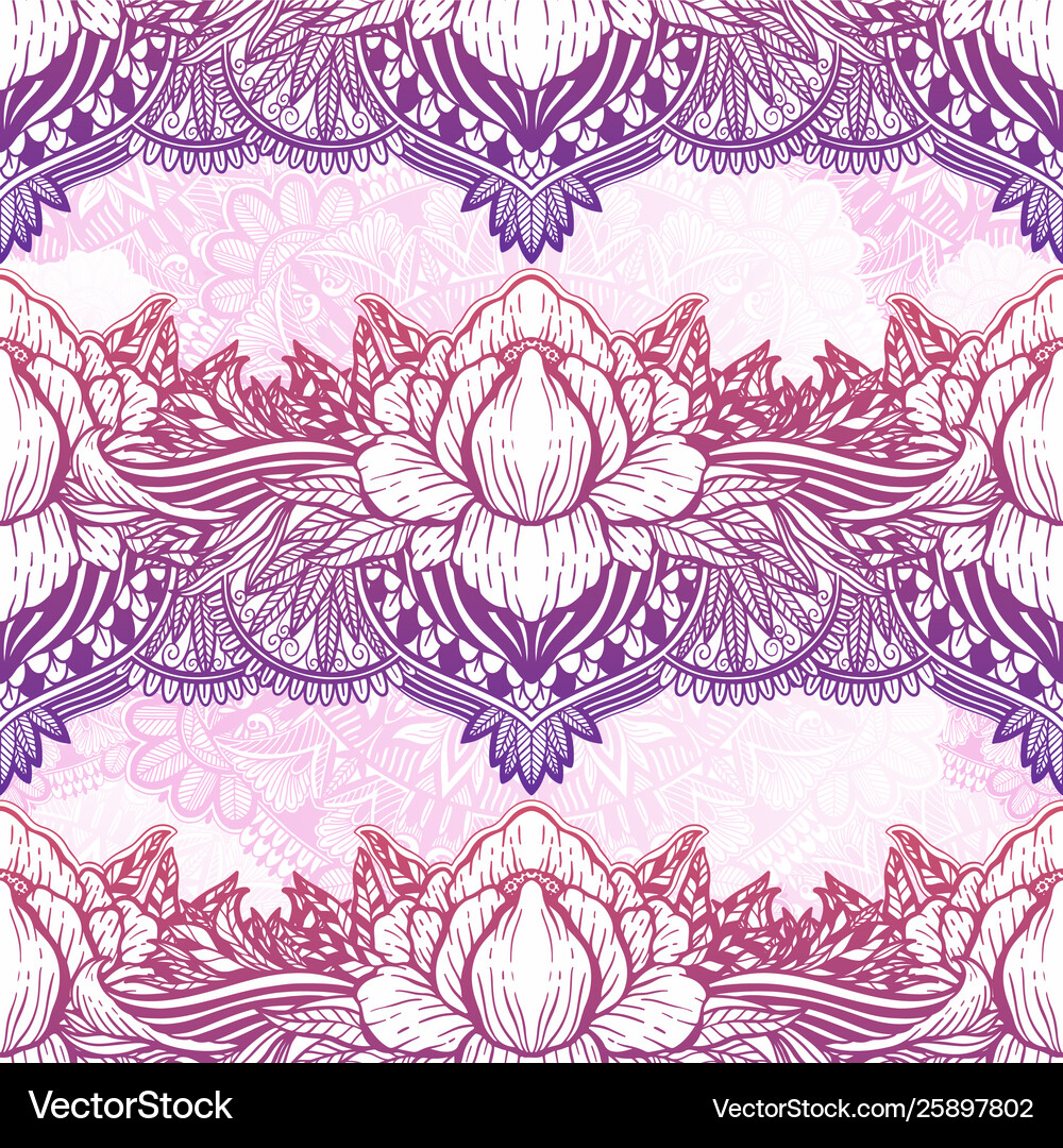 Art seamless pattern lotus flower mandala ethnic Vector Image