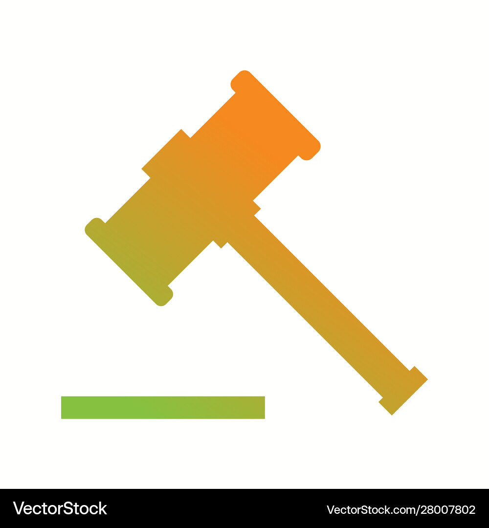 Beautiful wooden hammer glyph icon Royalty Free Vector Image