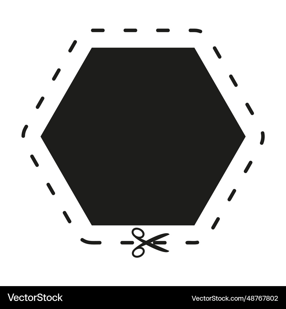 Cut line icon with scissor here guidance Vector Image