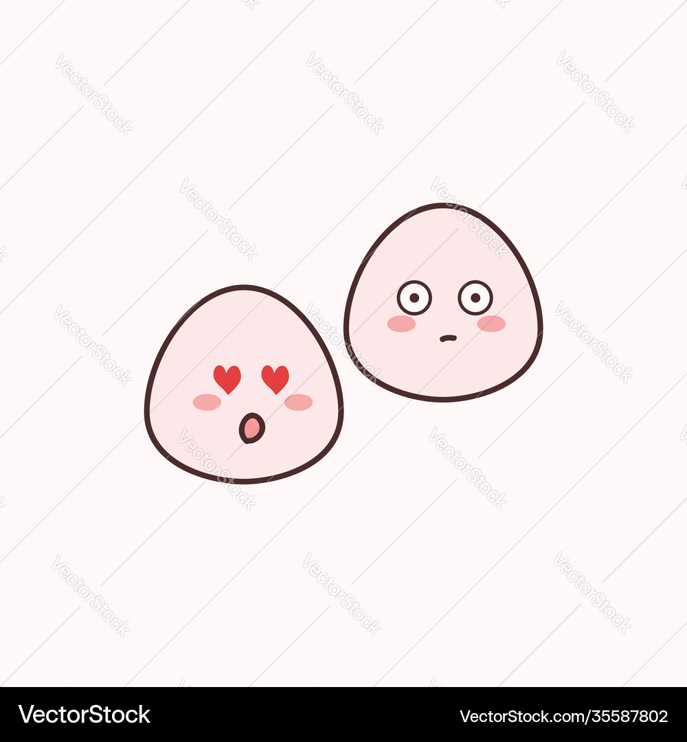 Cute pink emoticons with various facial Royalty Free Vector