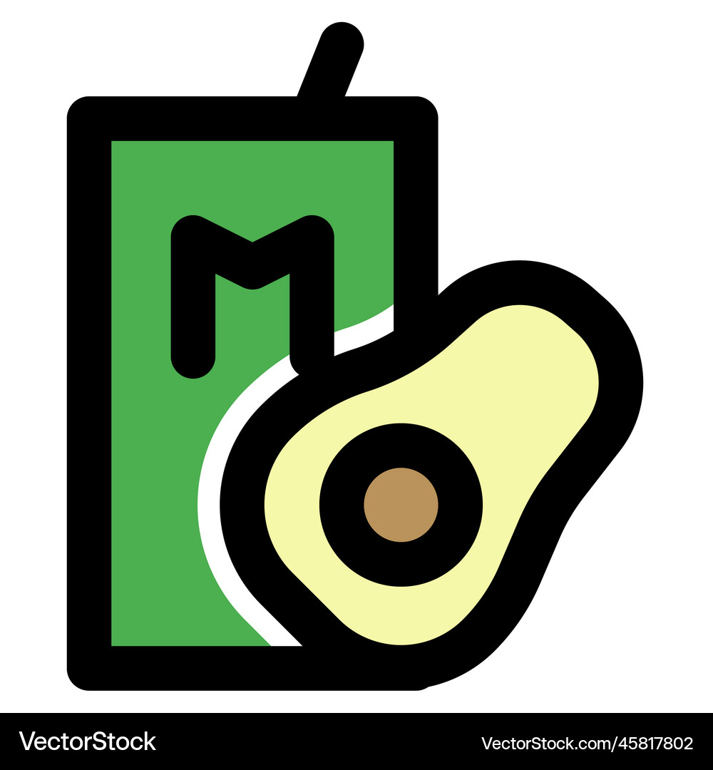 Deliciously nutritious avocado milk carton Vector Image
