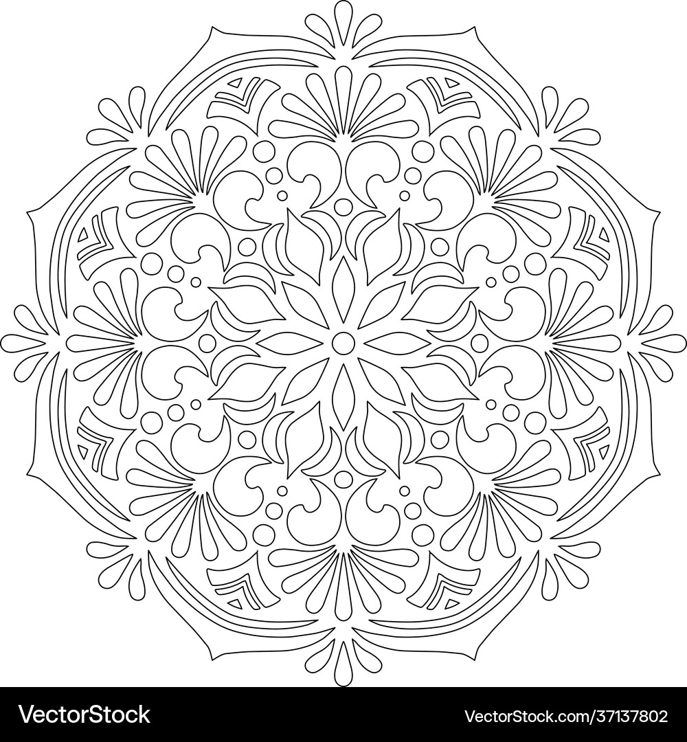 Figure mandala for coloring doodles sketch Vector Image