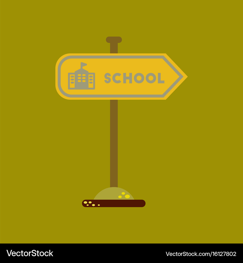 Flat icon on background school sign Royalty Free Vector