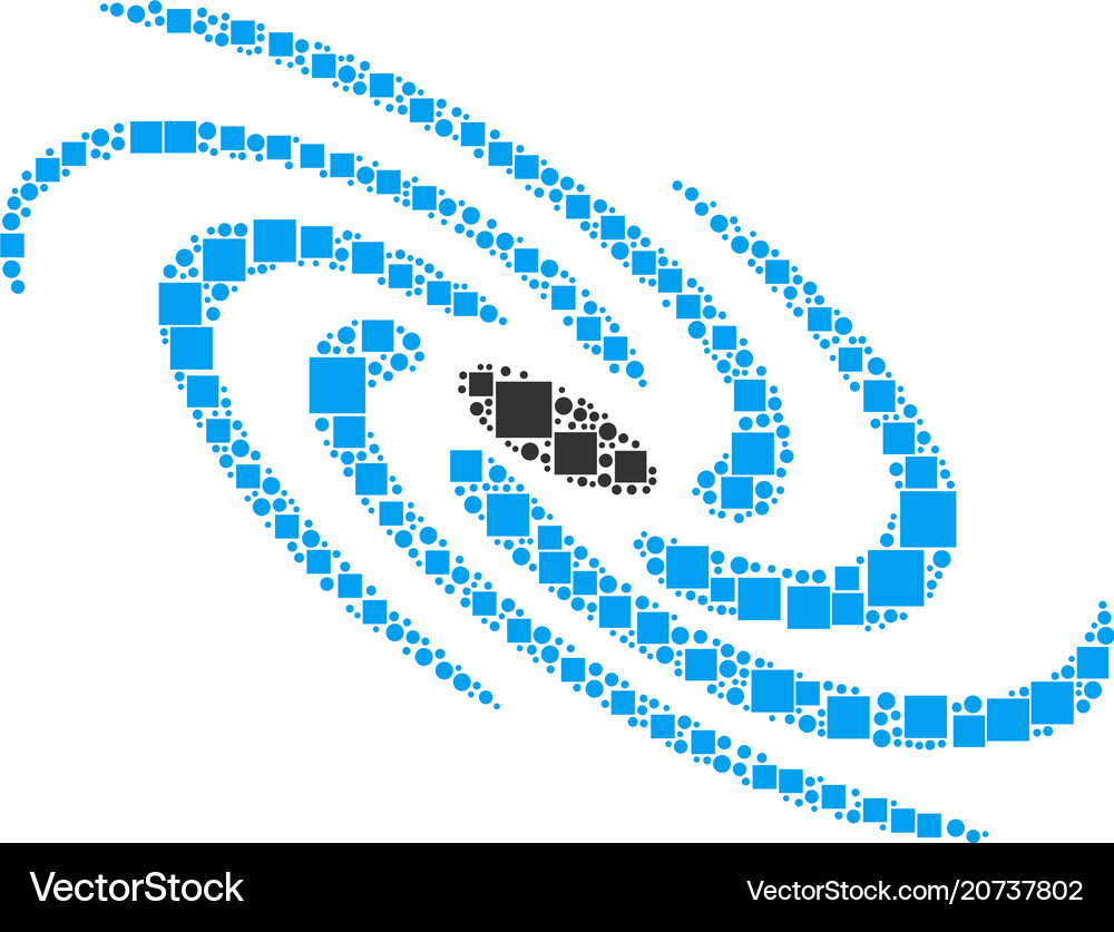 Galaxy collage of squares and circles Royalty Free Vector