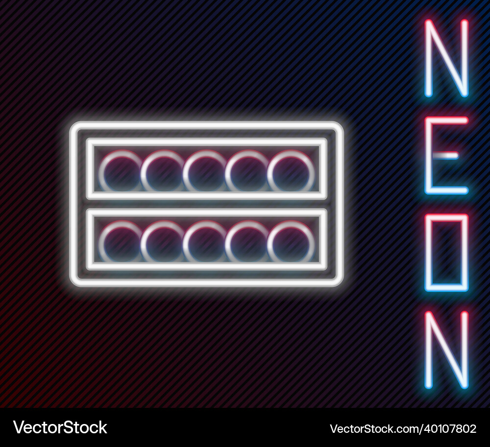 Glowing neon line billiard balls on a stand icon Vector Image