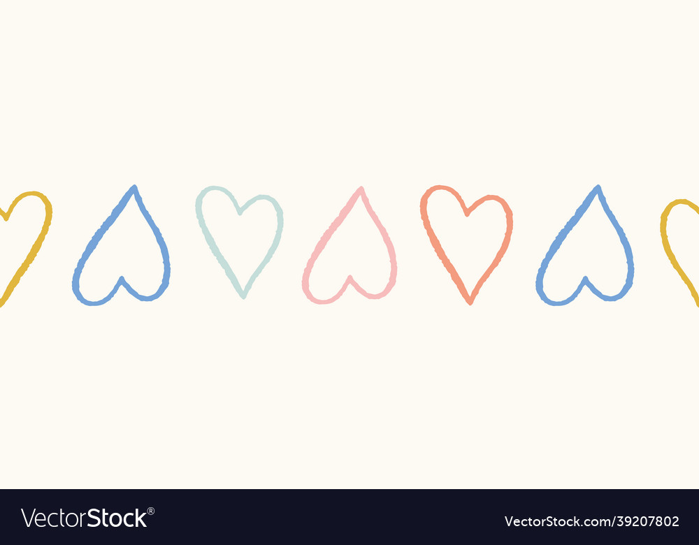 Heart pattern border design seamless Royalty Free Vector