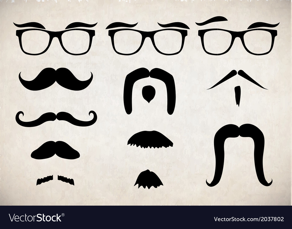 Moustache set Royalty Free Vector Image - VectorStock