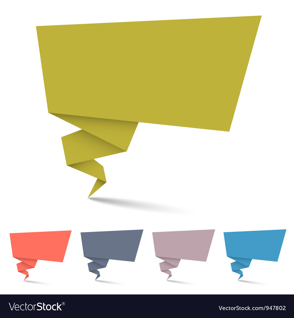 Origami speech bubbles Royalty Free Vector Image