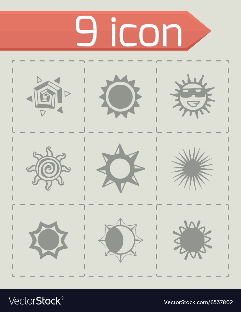 Sun icon set Royalty Free Vector Image - VectorStock