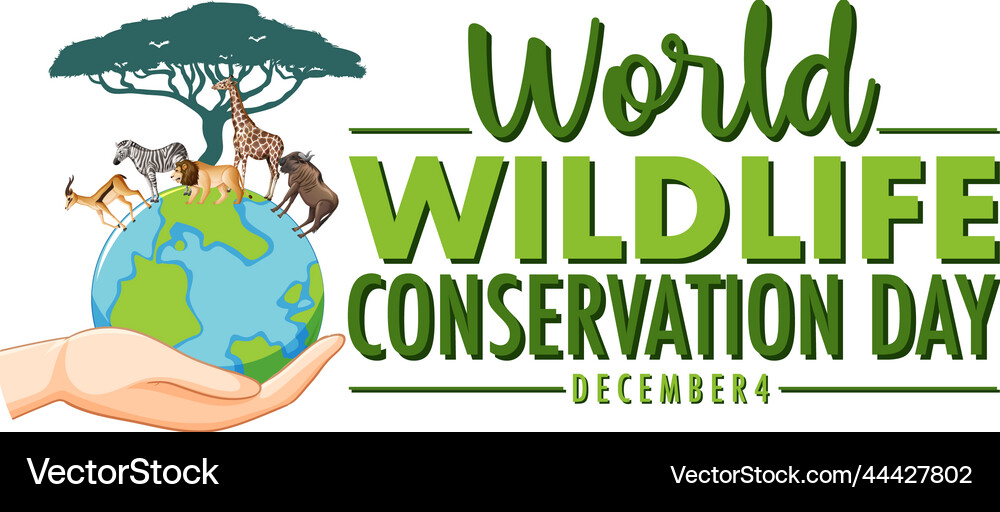 World wildlife conservation day poster template Vector Image