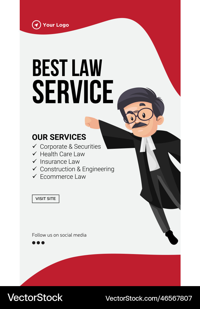 Best law service portrait template design Vector Image