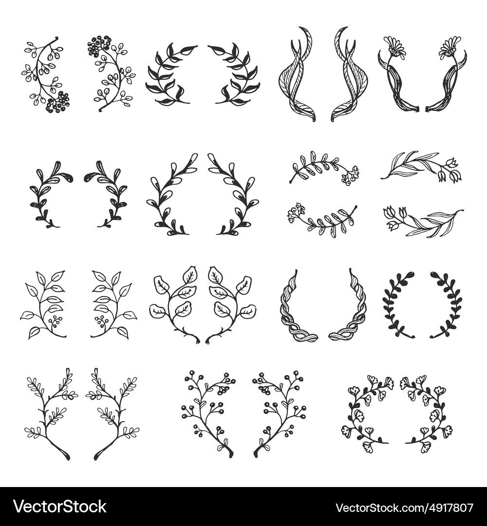 Collection of wreaths Royalty Free Vector Image