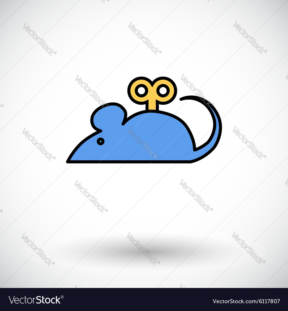 Cute Mouse Icon - Flat Vector Royalty Free Vector Image