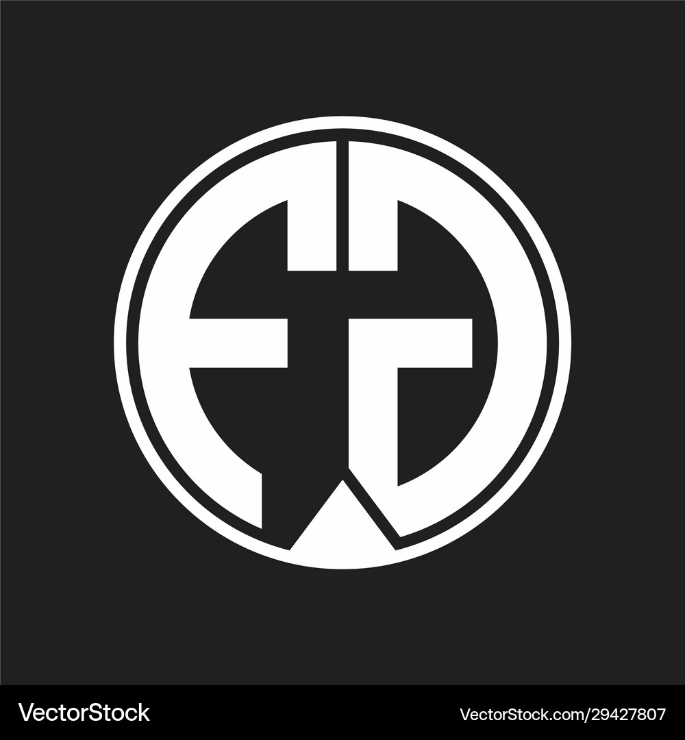 Fg logo monogram circle with piece ribbon style Vector Image