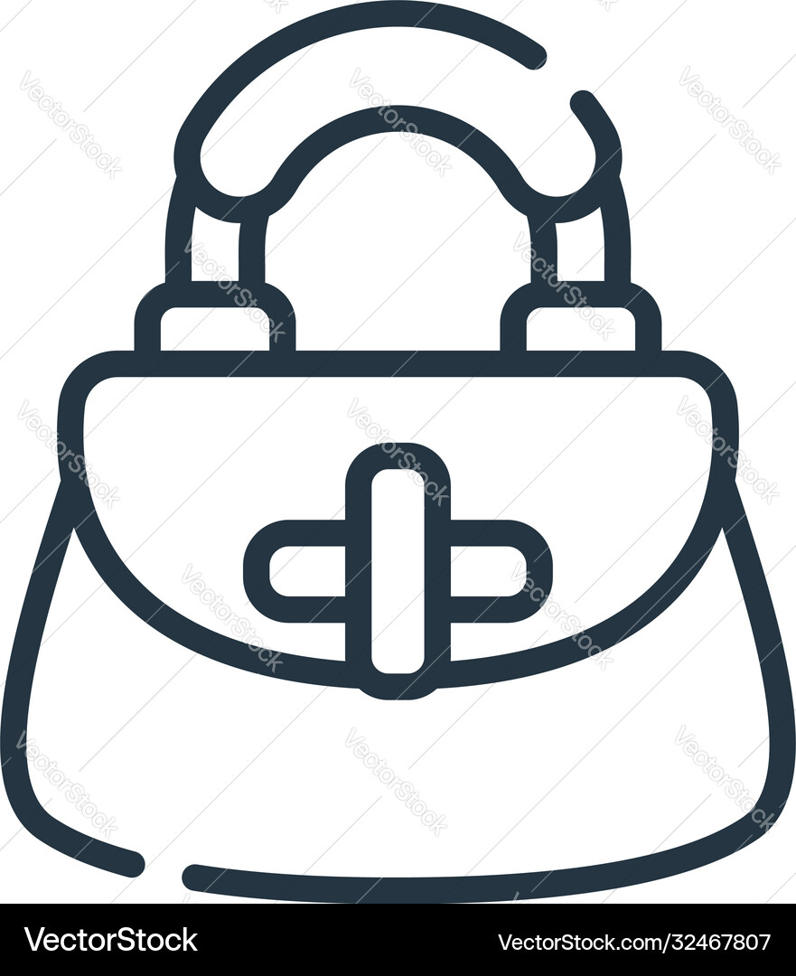 Handbag icon isolated on white background outline Vector Image