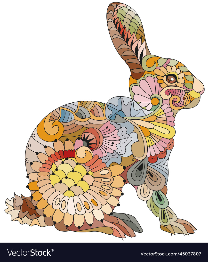 Spring rabbit easter background with creative Vector Image
