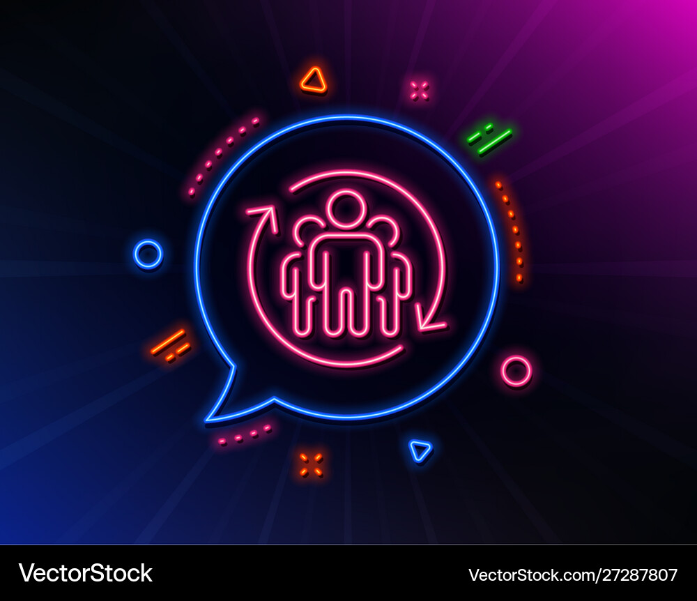 Teamwork line icon employees rotation sign core Vector Image