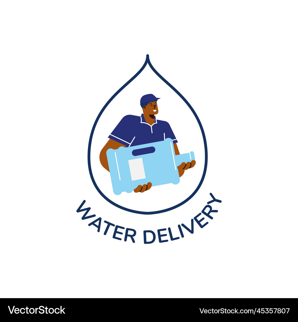 Water delivery and order emblem or logo design Vector Image