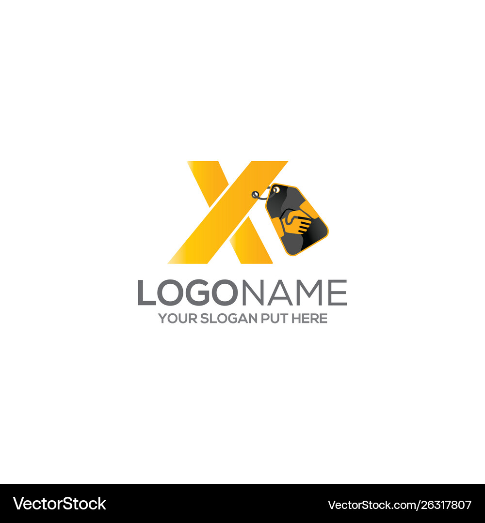 X-letter deal logoidentity design Royalty Free Vector Image