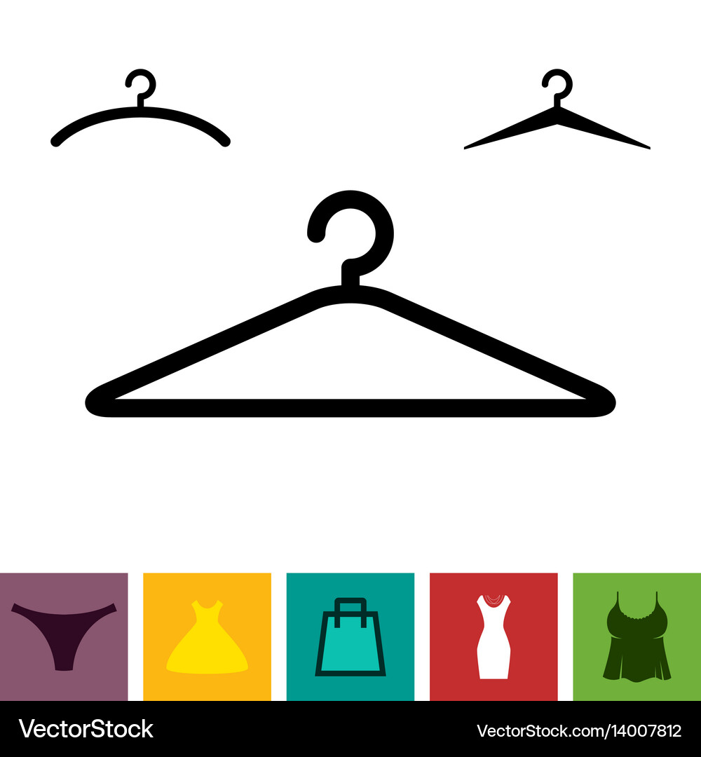 Black clothes hanger icon on white background Vector Image