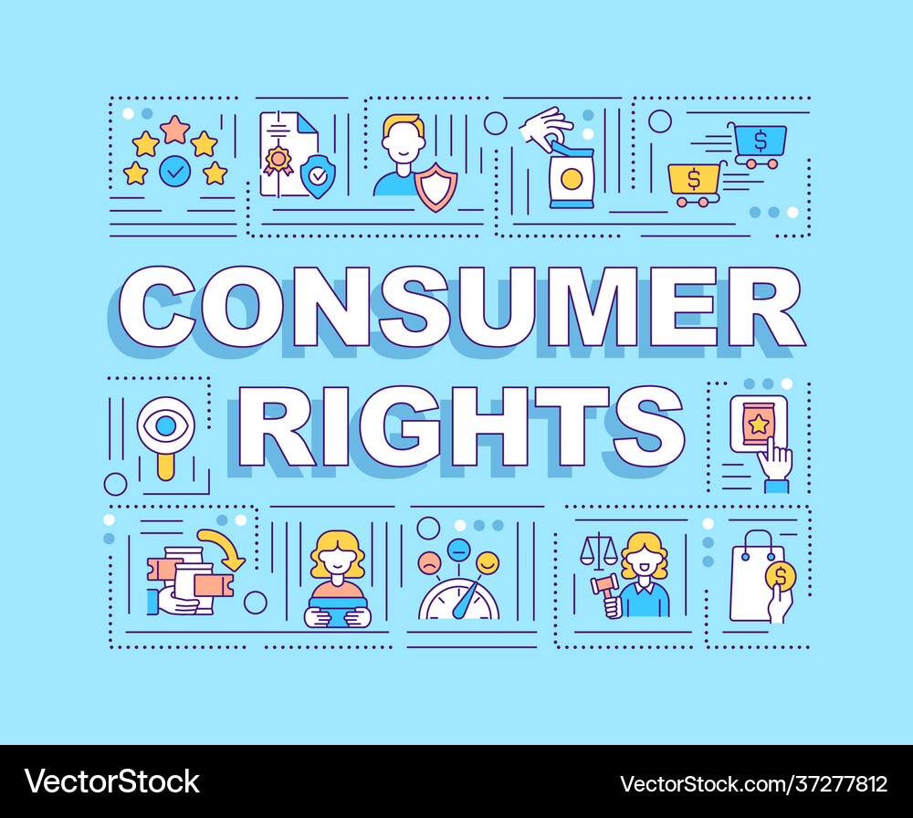 Consumer rights word concepts banner Royalty Free Vector