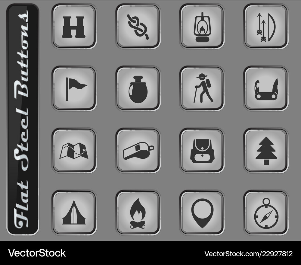 Day of scouts icon set Royalty Free Vector Image