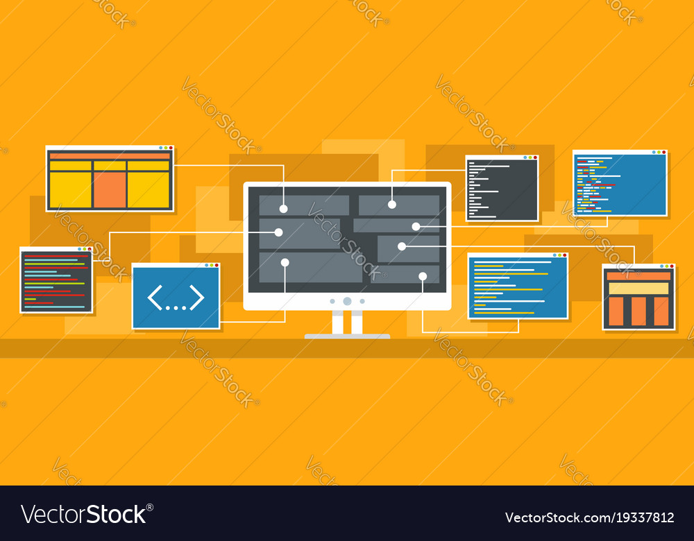 Decryption of data banner flat style Royalty Free Vector