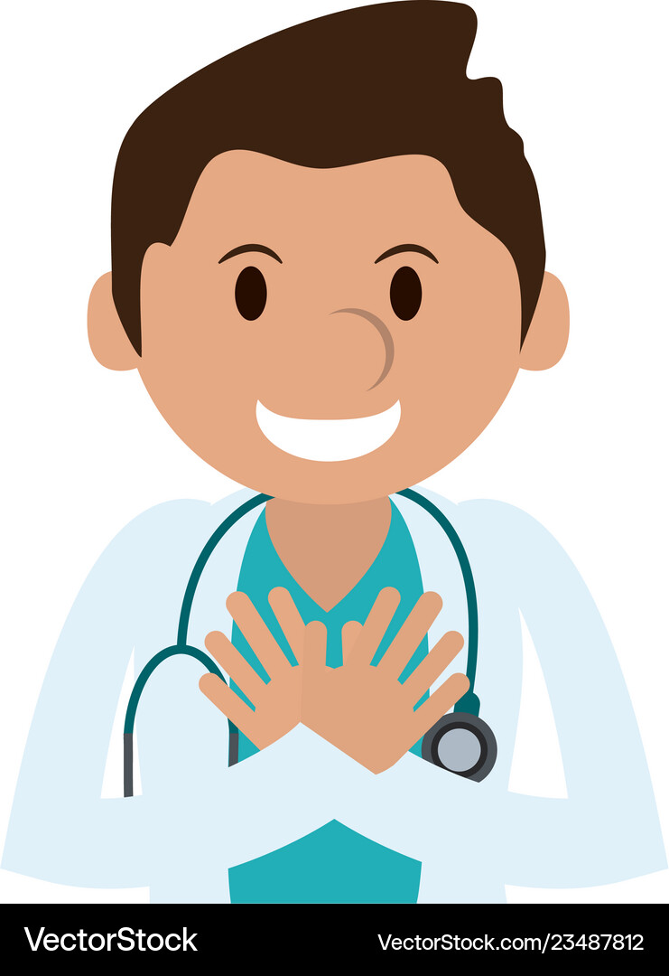 Doctor greeting cartoon Royalty Free Vector Image